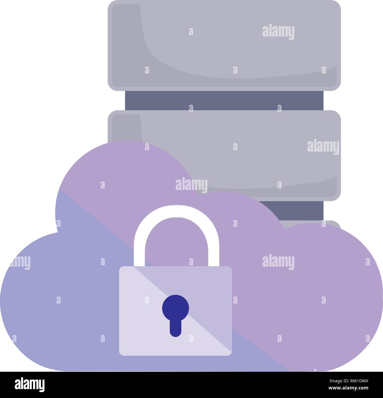 Database Server Cloud Computing Safety Vector Illustration Stock Vector