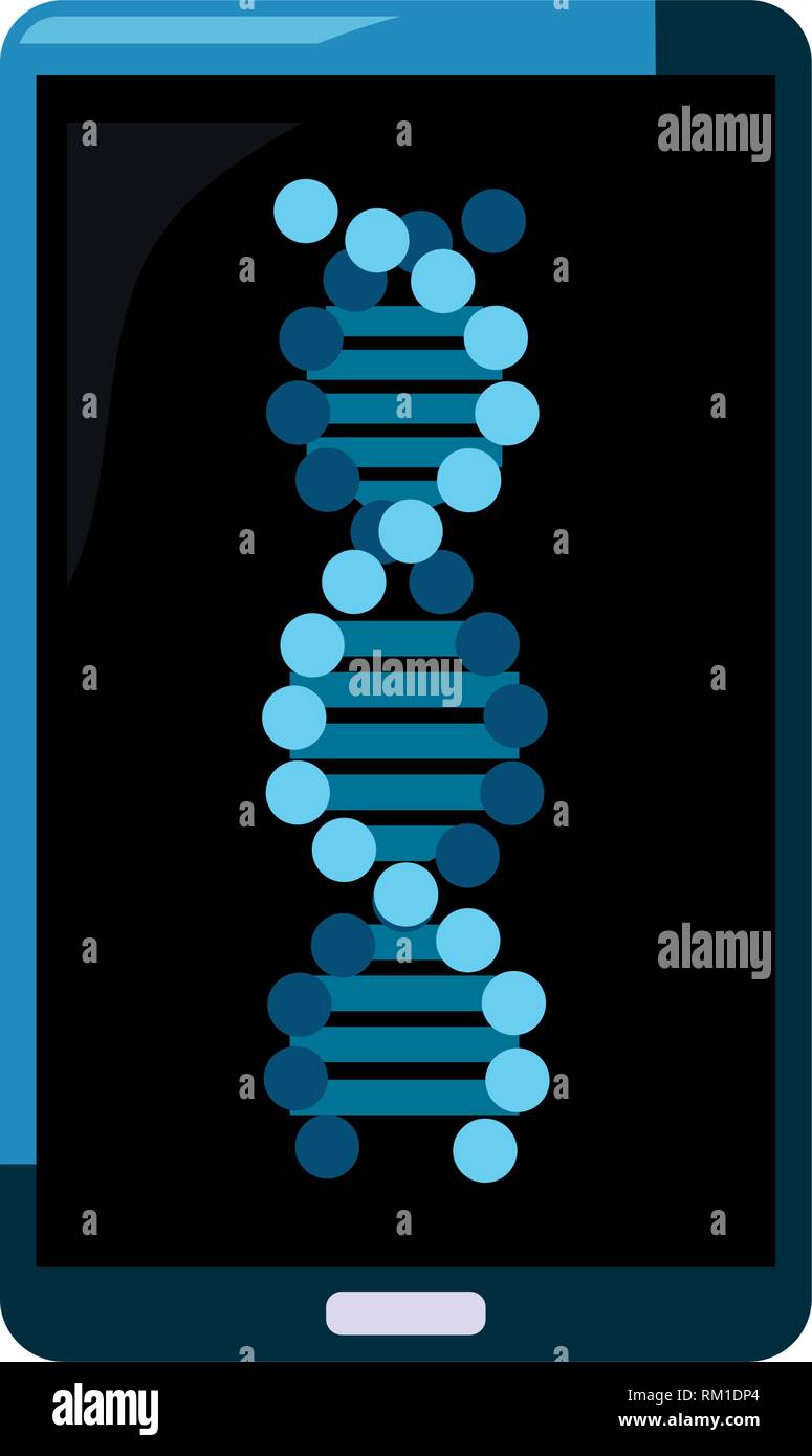 smartphone dna science molecule technology vector illustration Stock ...
