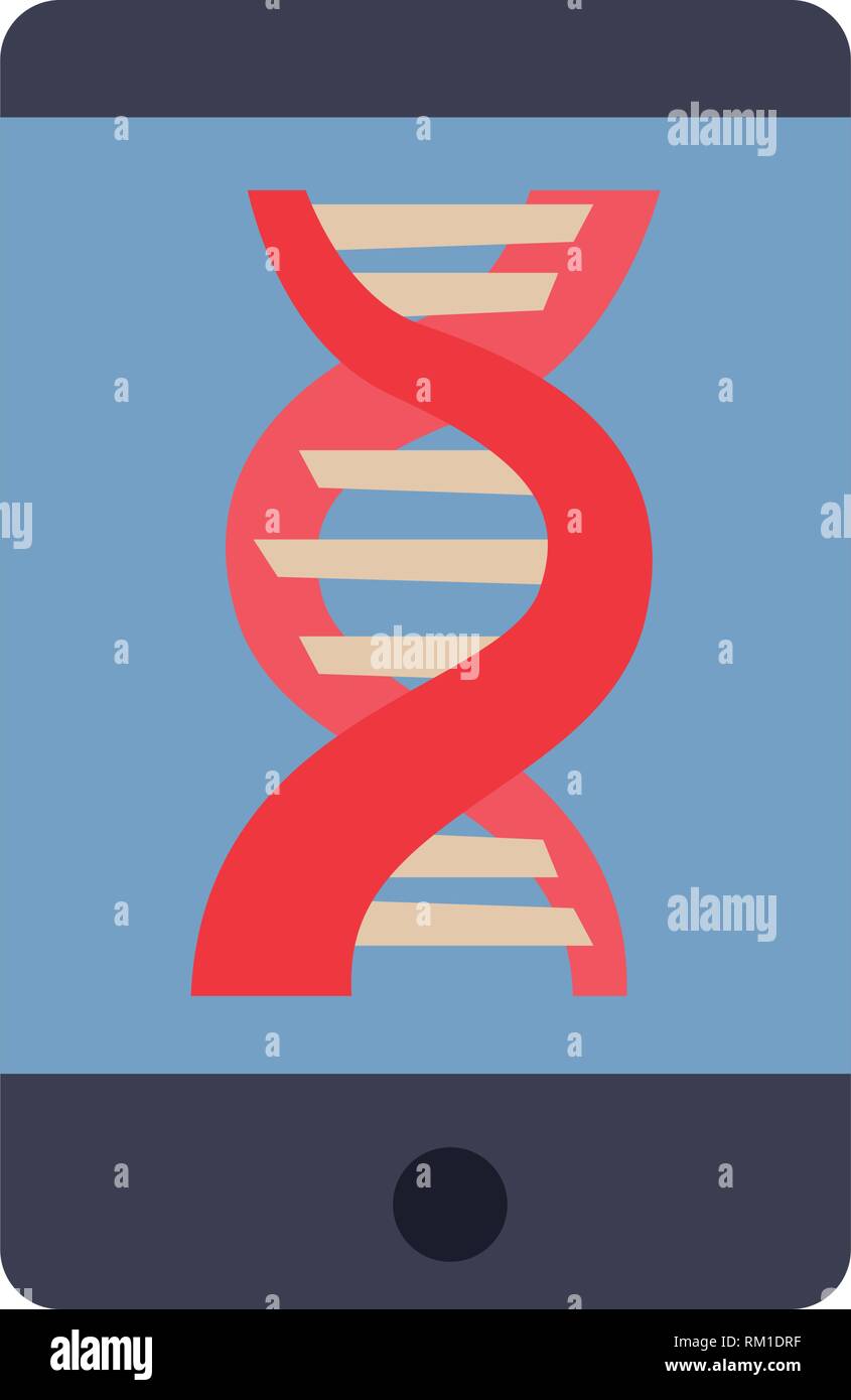 smartphone dna science molecule technology vector illustration Stock ...