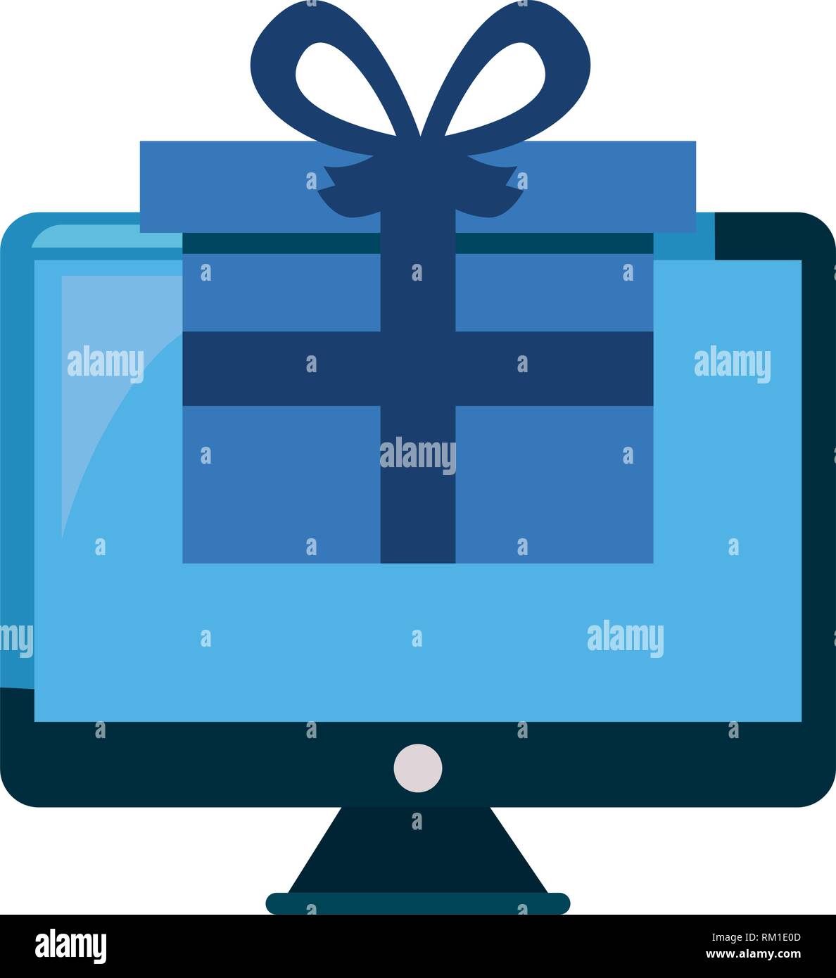 computer gift online shopping market vector illustration Stock Vector ...