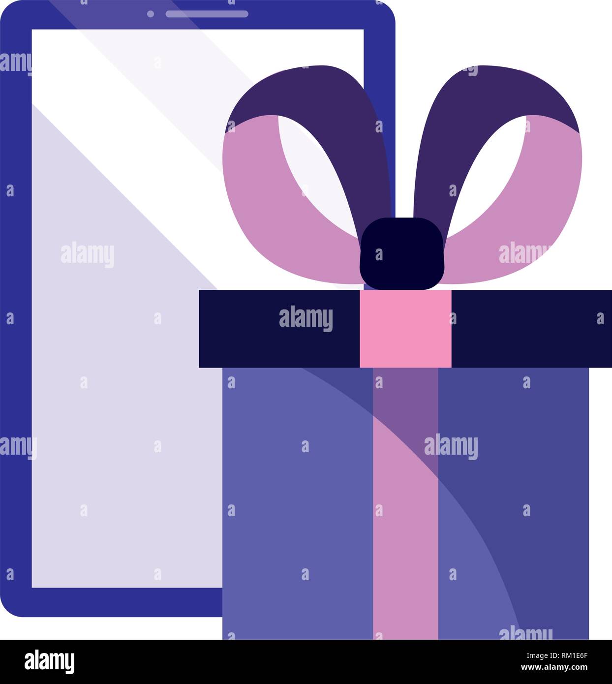 cellphone gift online shopping market vector illustration Stock Vector ...