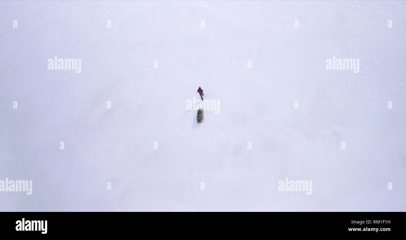 ARCTIC, Mads Mikkelsen (pulling sleigh), 2018. © Bleecker Street Media ...