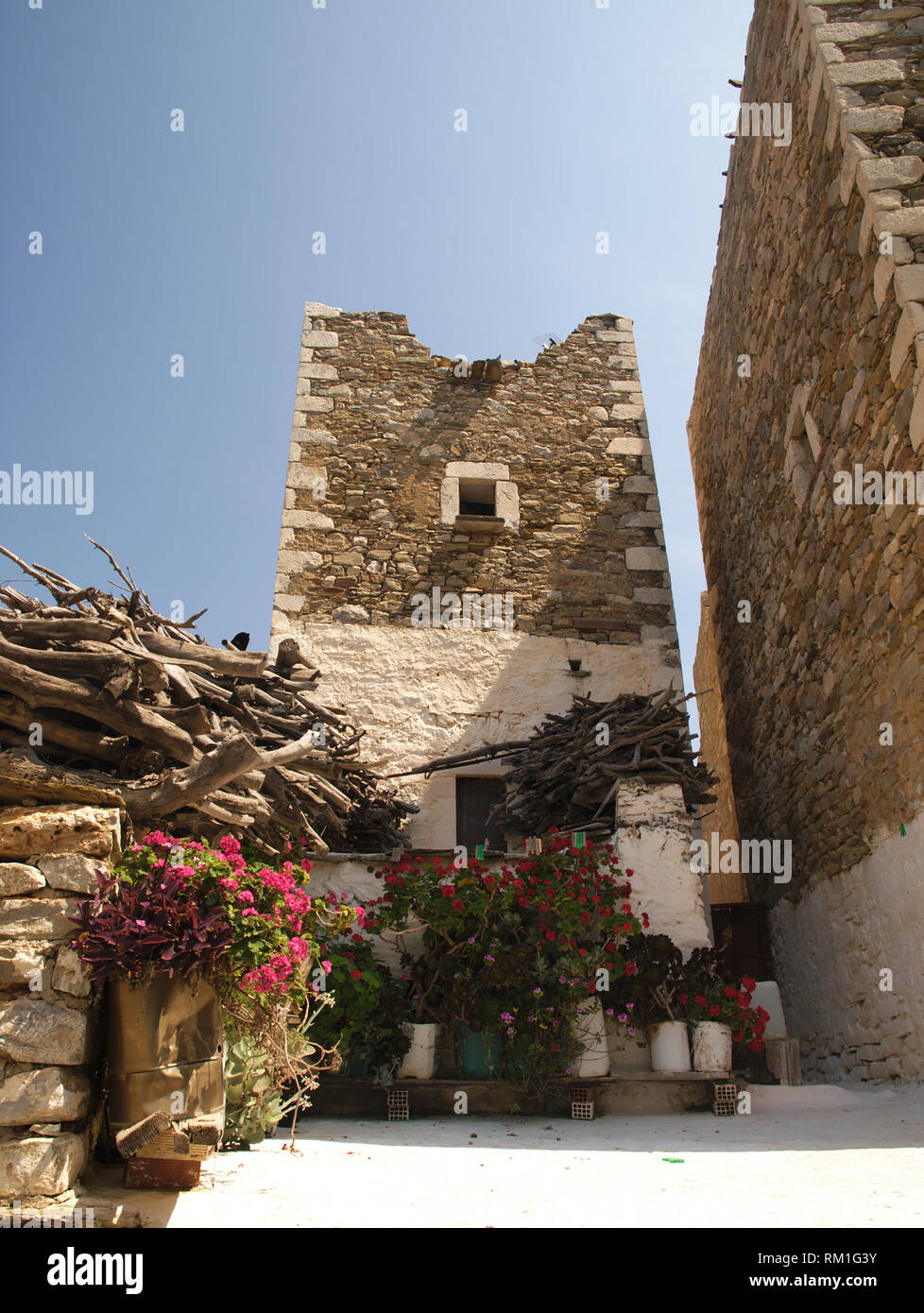 Tower houses in a medieval village in Mani, Greece Stock Photo - Alamy