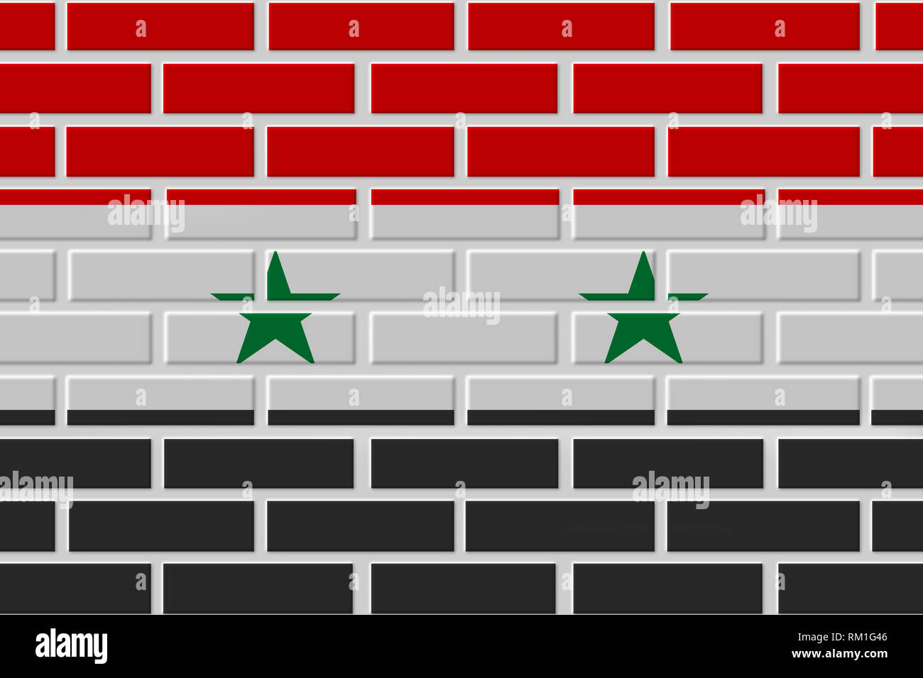 Syria painted flag. Patriotic brick flag illustration background ...