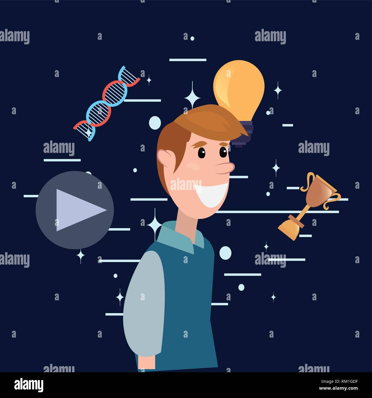 student creativity learning online education vector illustration Stock ...