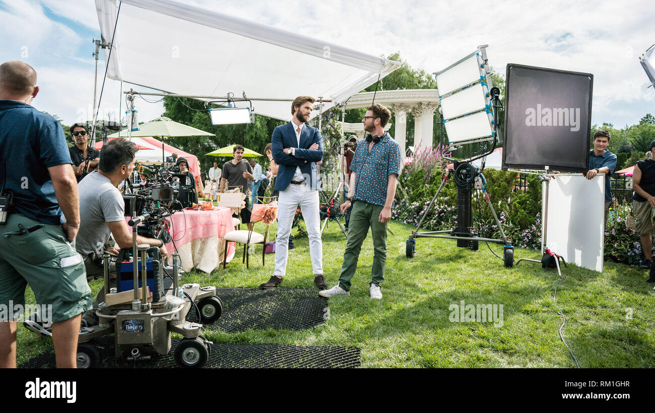 ISN'T IT ROMANTIC, on-set, (from left): Director Todd Strauss-Schulson ...