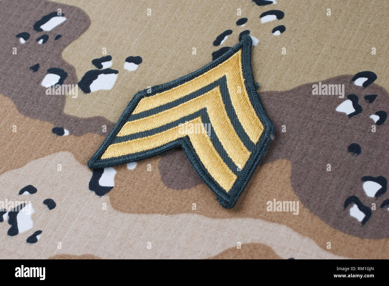 May 12, 2018. US ARMY Sergeant rank patch on Desert Battle Dress ...
