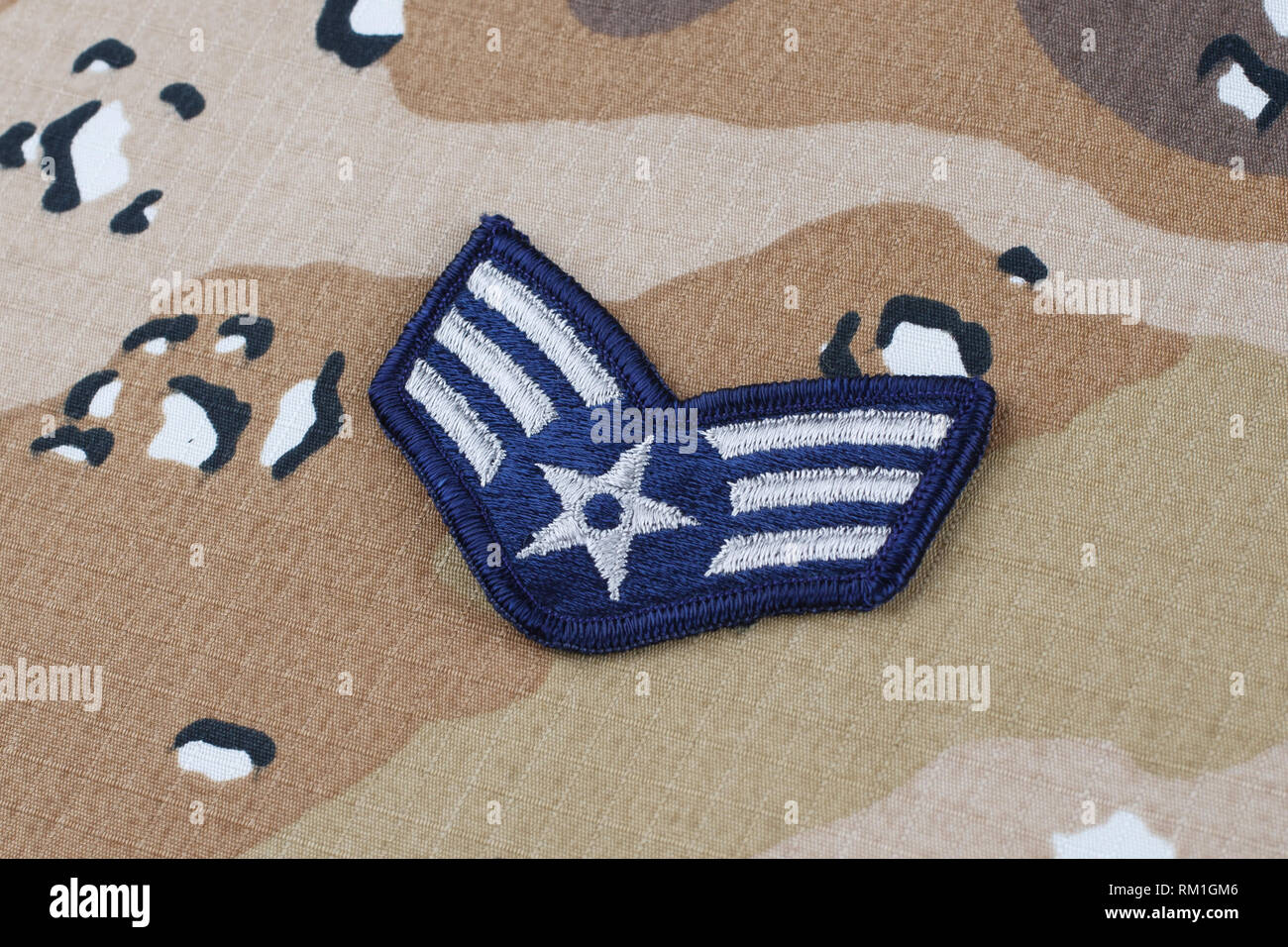 May 12, 2018. US AIR FORCE Senior Airman rank patch on Desert Battle ...