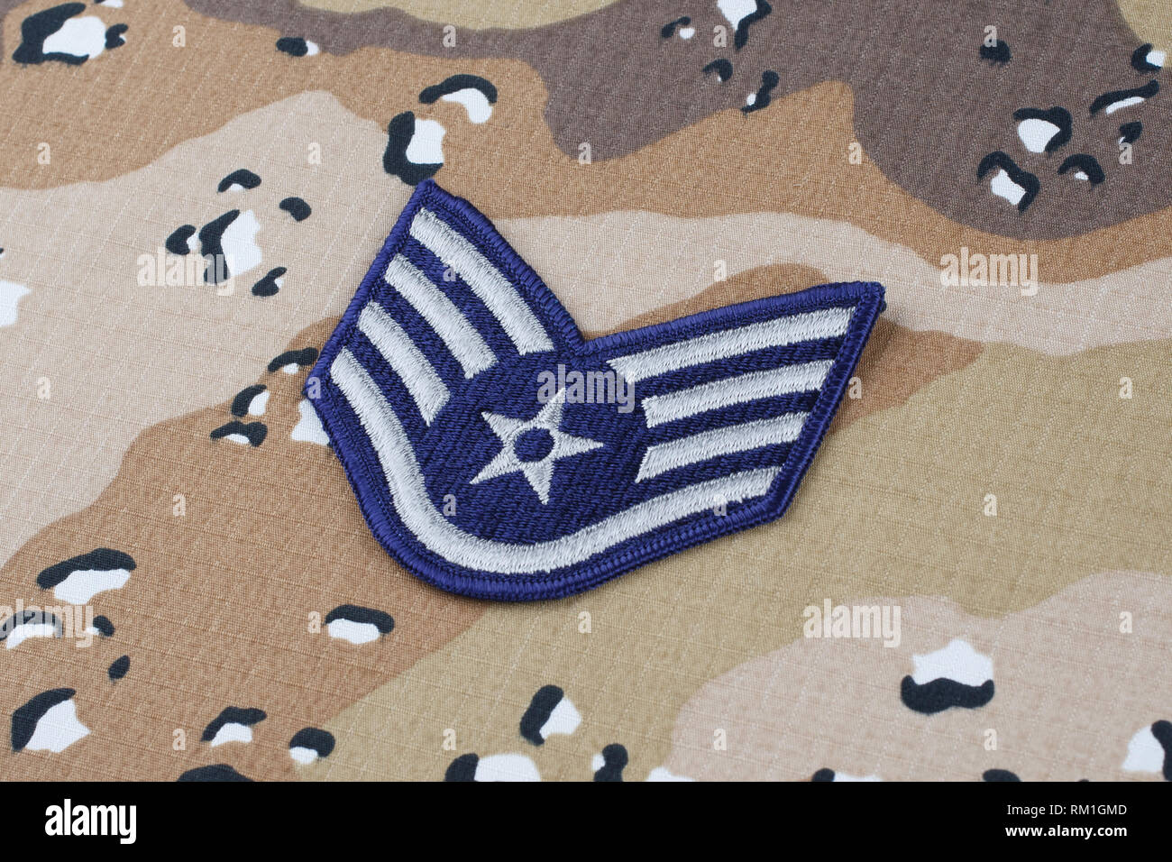 May 12, 2018. US AIR FORCE Staff Sergeant rank patch on Desert Battle ...