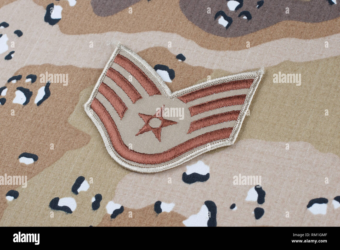May 12, 2018. US AIR FORCE Staff Sergeant rank patch on Desert Battle ...
