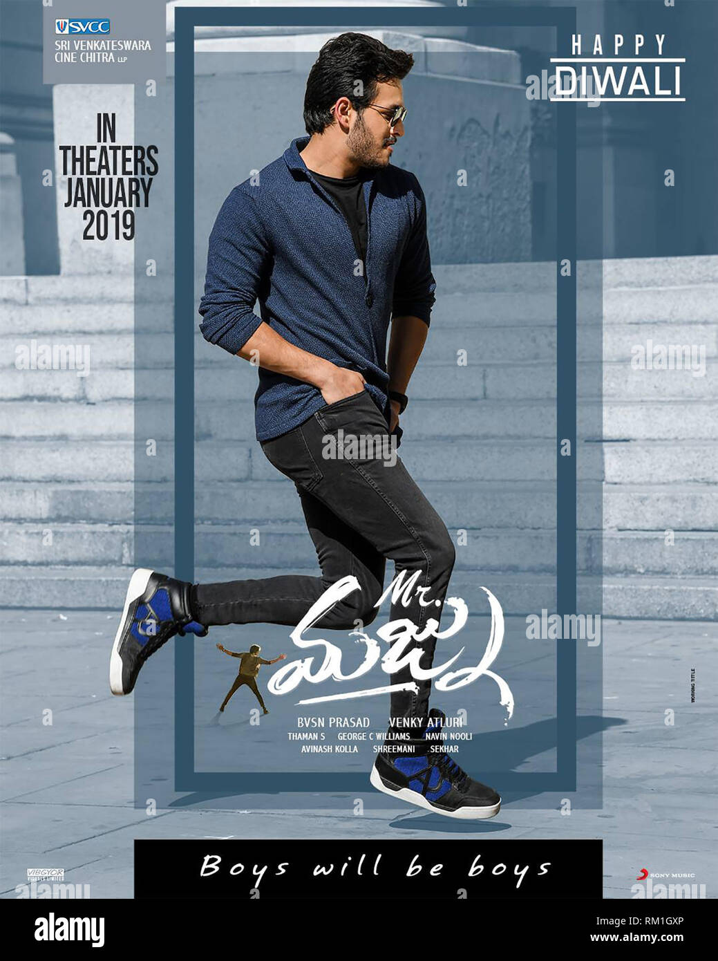 MR. MAJNU, Indian poster in Telugu and English, Akhil Akkineni, 2019 ...