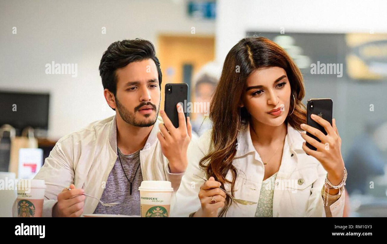 MR. MAJNU, from left: Akhil Akkineni, Nidhhi Agerwal, 2019. © Sarigama ...