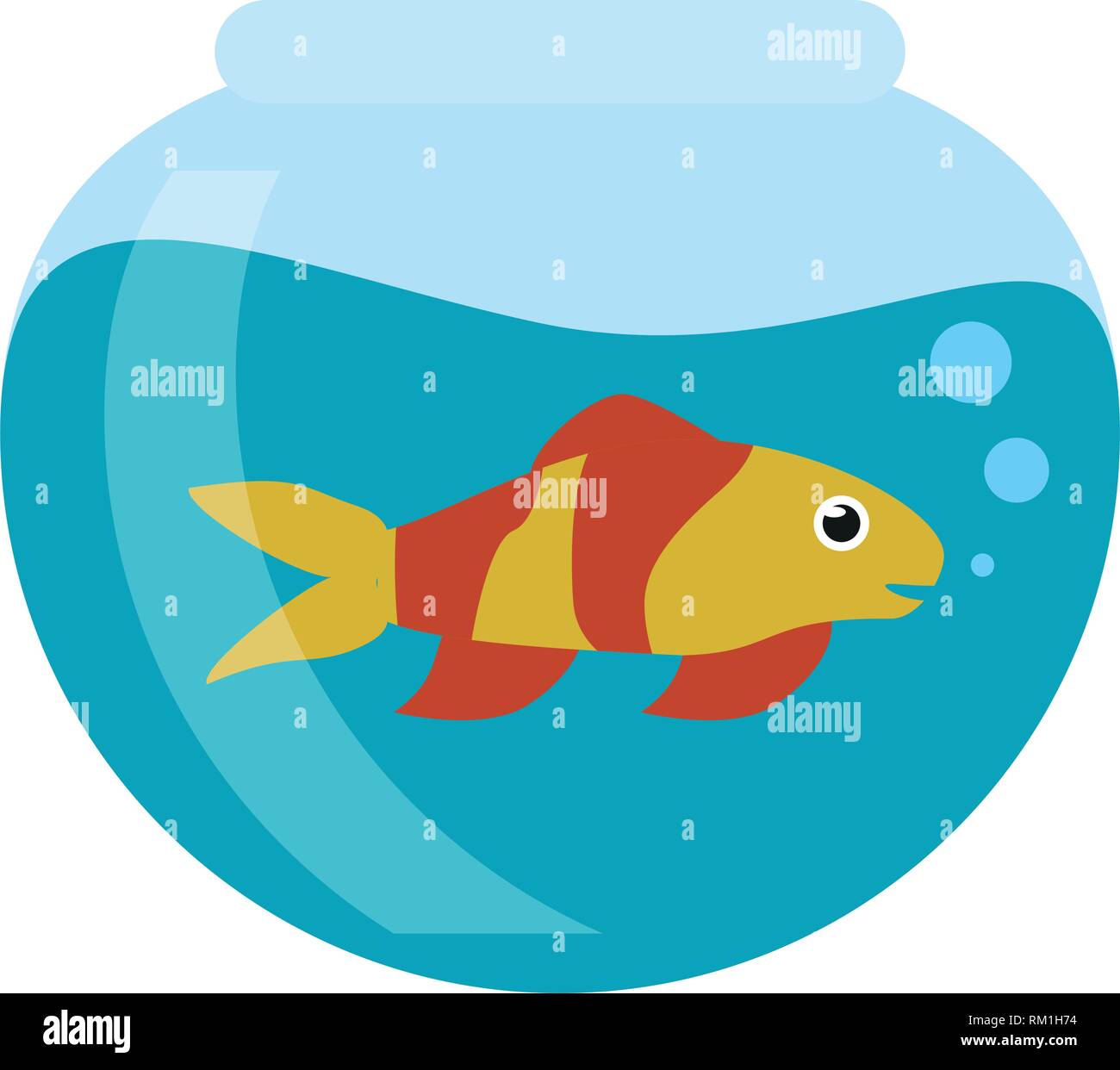 Fish in crystal bowl Stock Vector Image & Art - Alamy