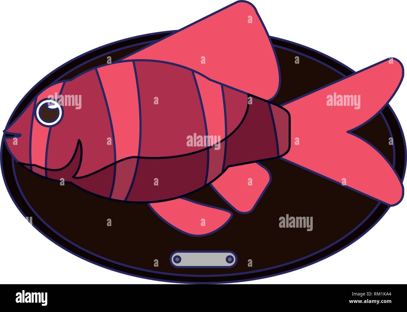 Fish haunted in wooden frame Stock Vector Image & Art - Alamy