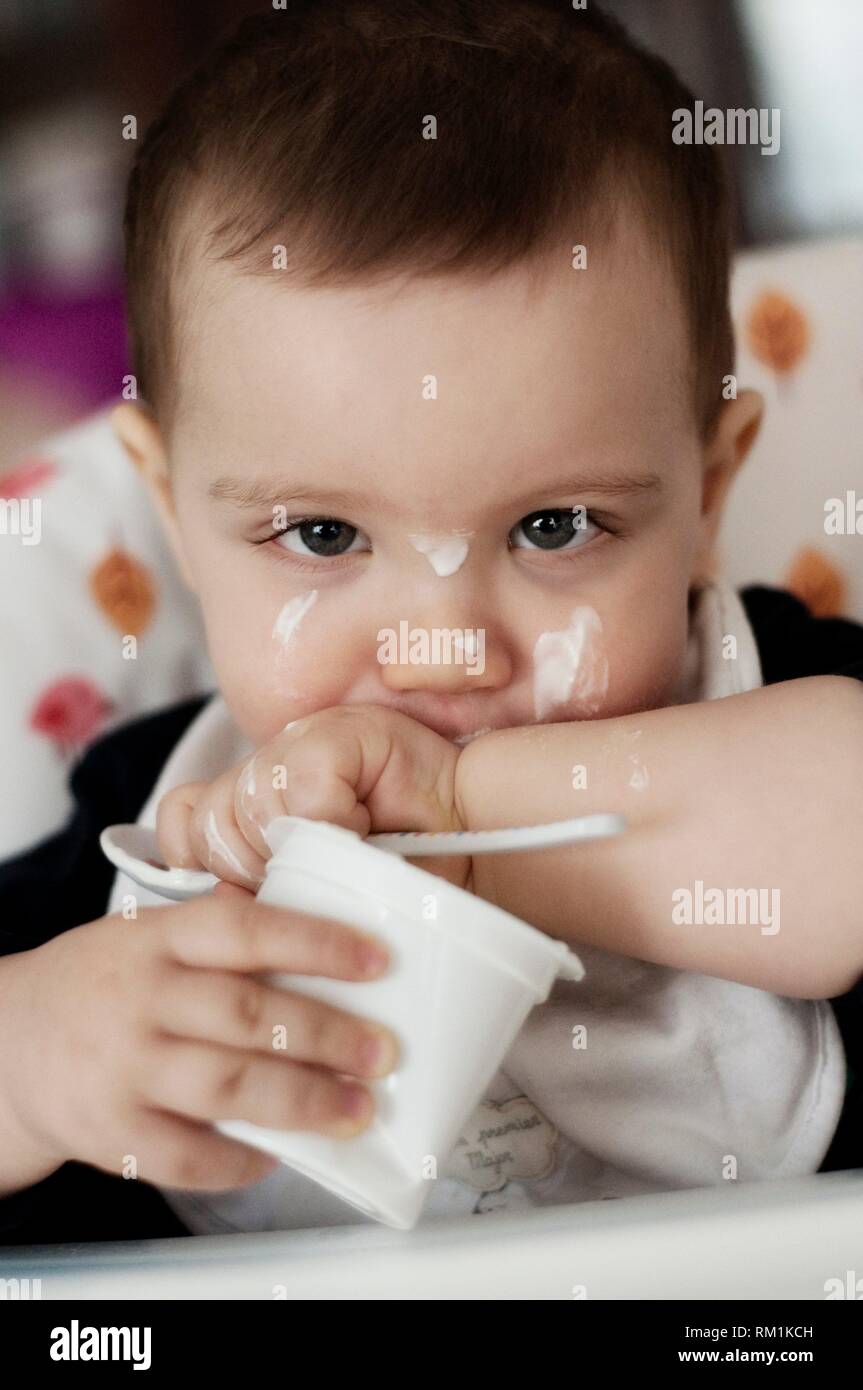 Yogurt Child High Resolution Stock Photography and Images - Alamy