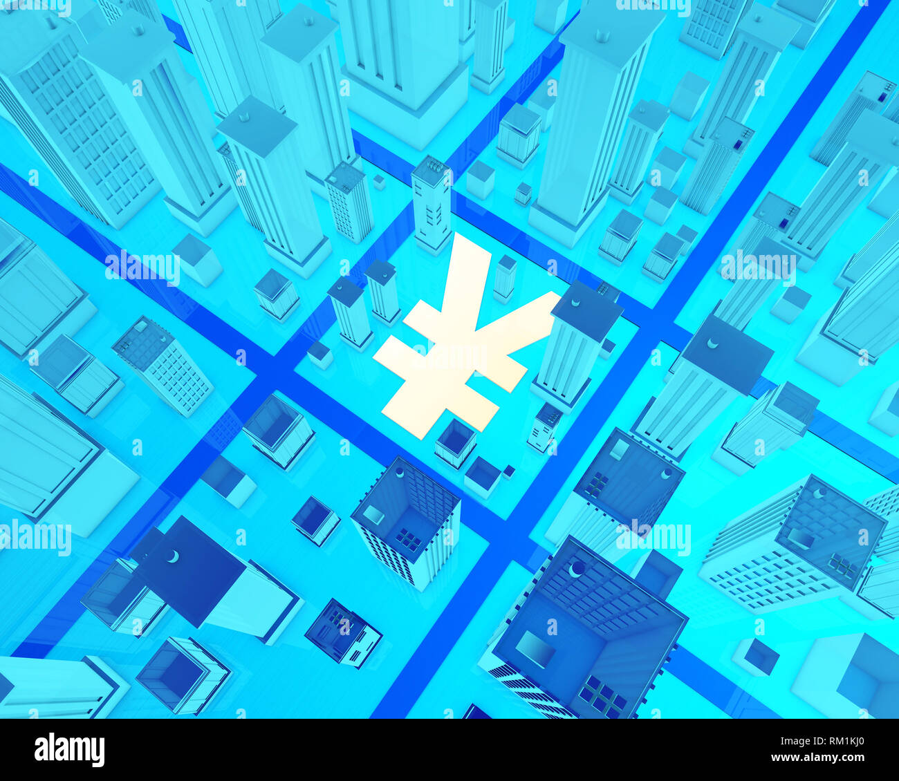 Urban architecture and RMB currency, economic and career success Stock ...