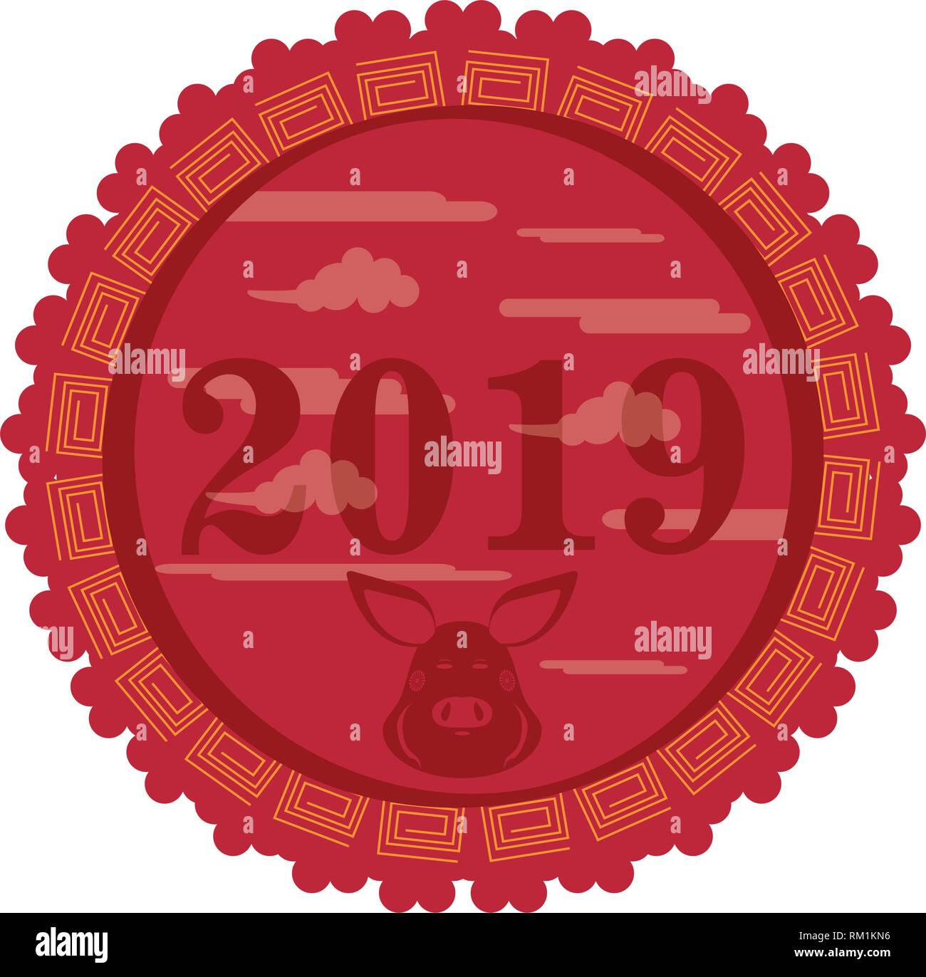 Chinese new year label Stock Vector Image & Art - Alamy