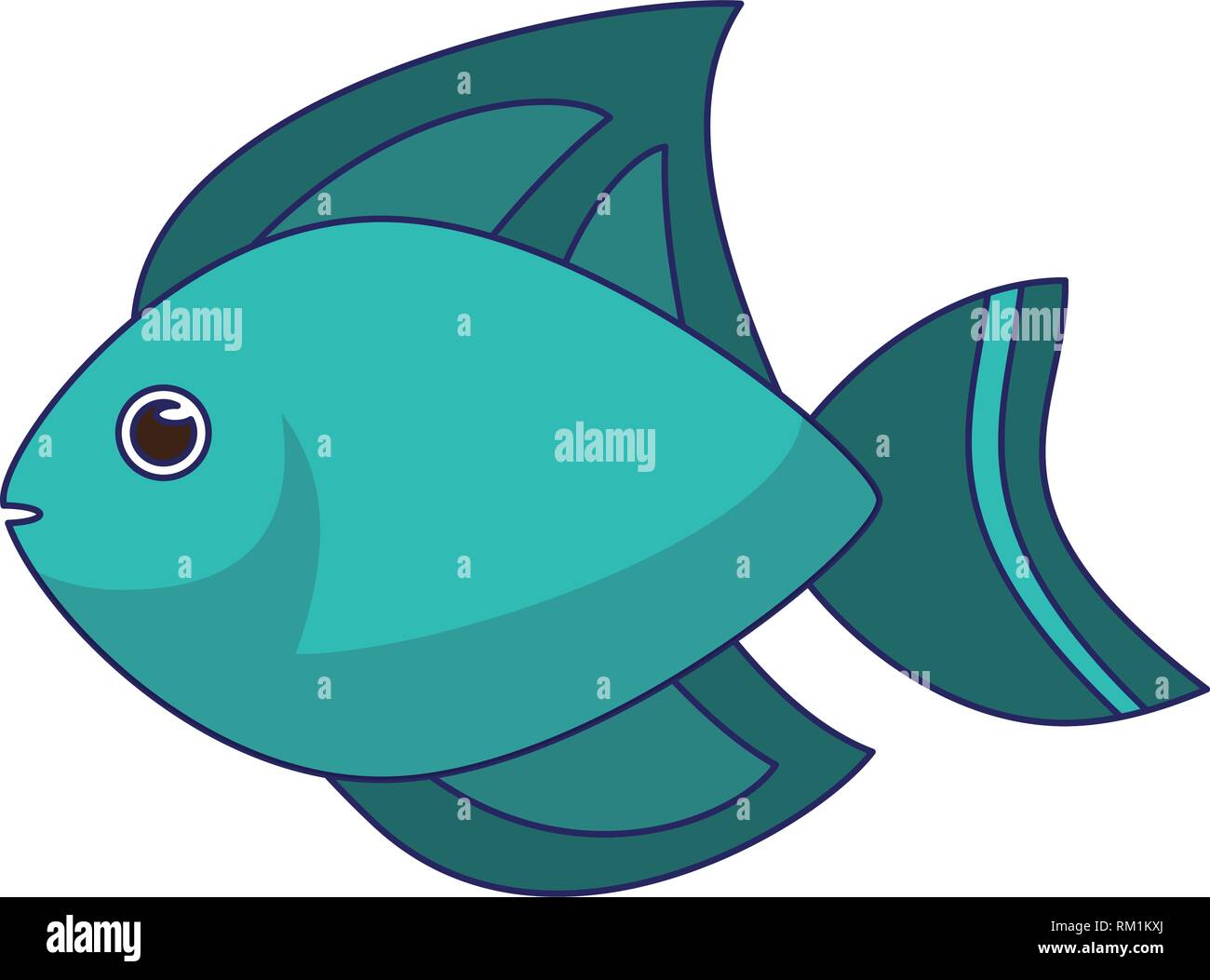 Fish sea animal cartoon Stock Vector Image & Art - Alamy