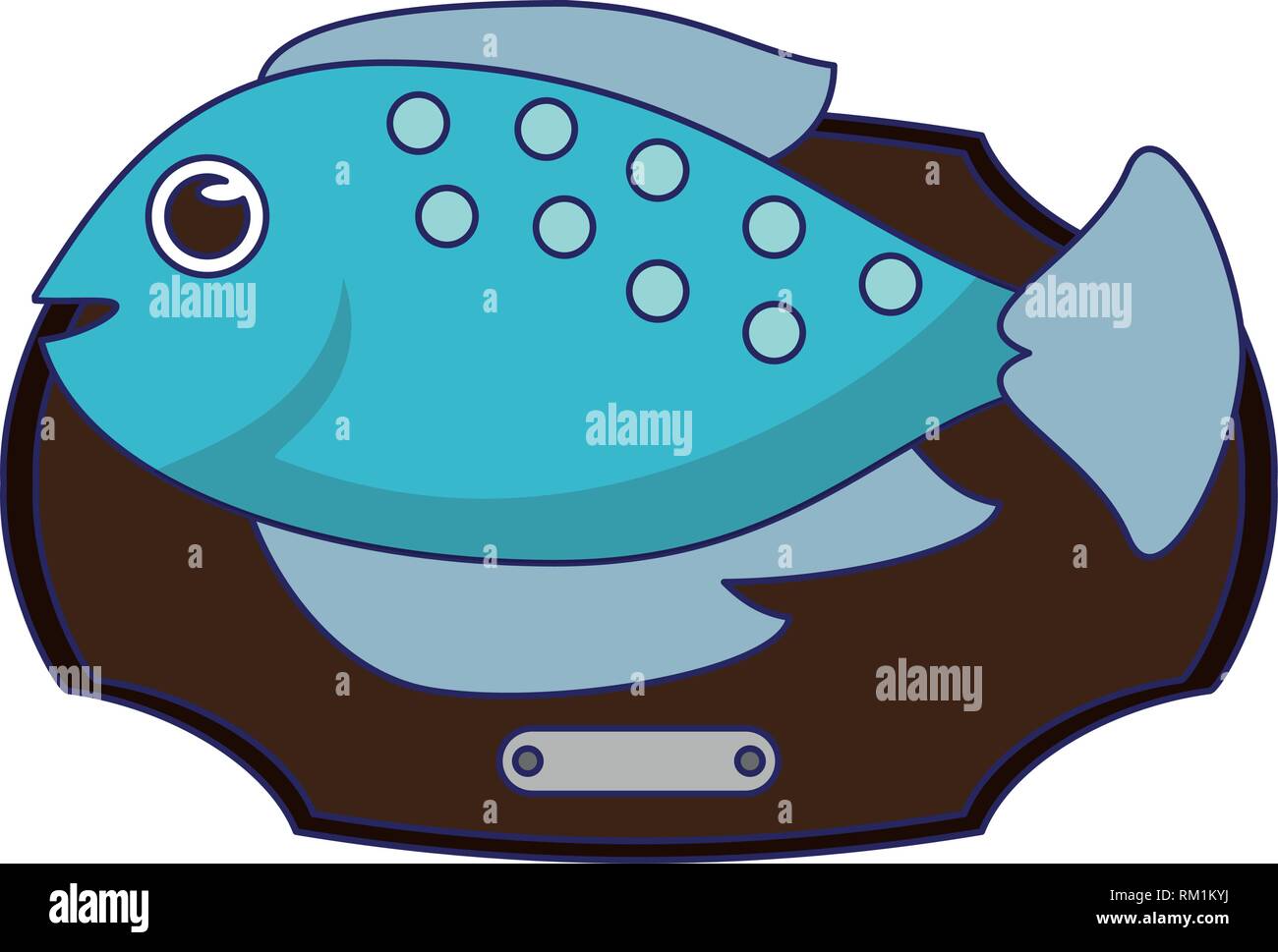 Fish haunted in wooden frame Stock Vector Image & Art - Alamy