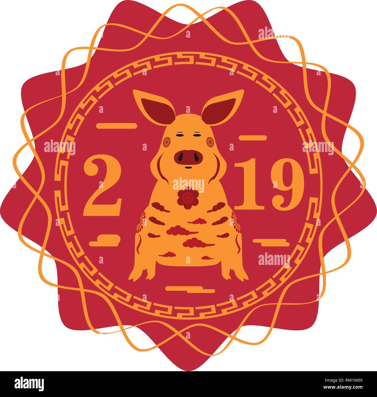 Chinese new year label Stock Vector Image & Art - Alamy