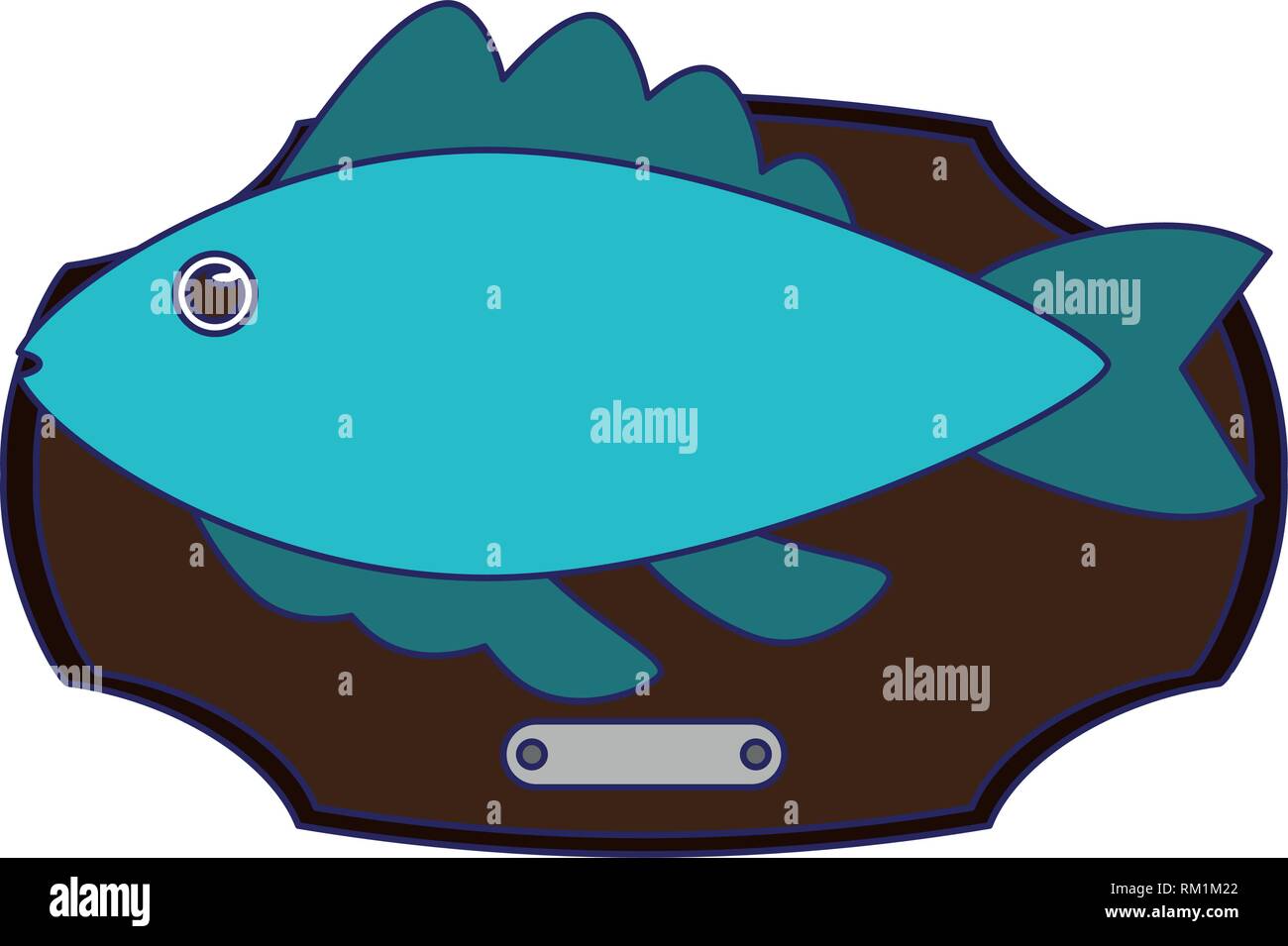 Fish haunted in wooden frame Stock Vector Image & Art - Alamy