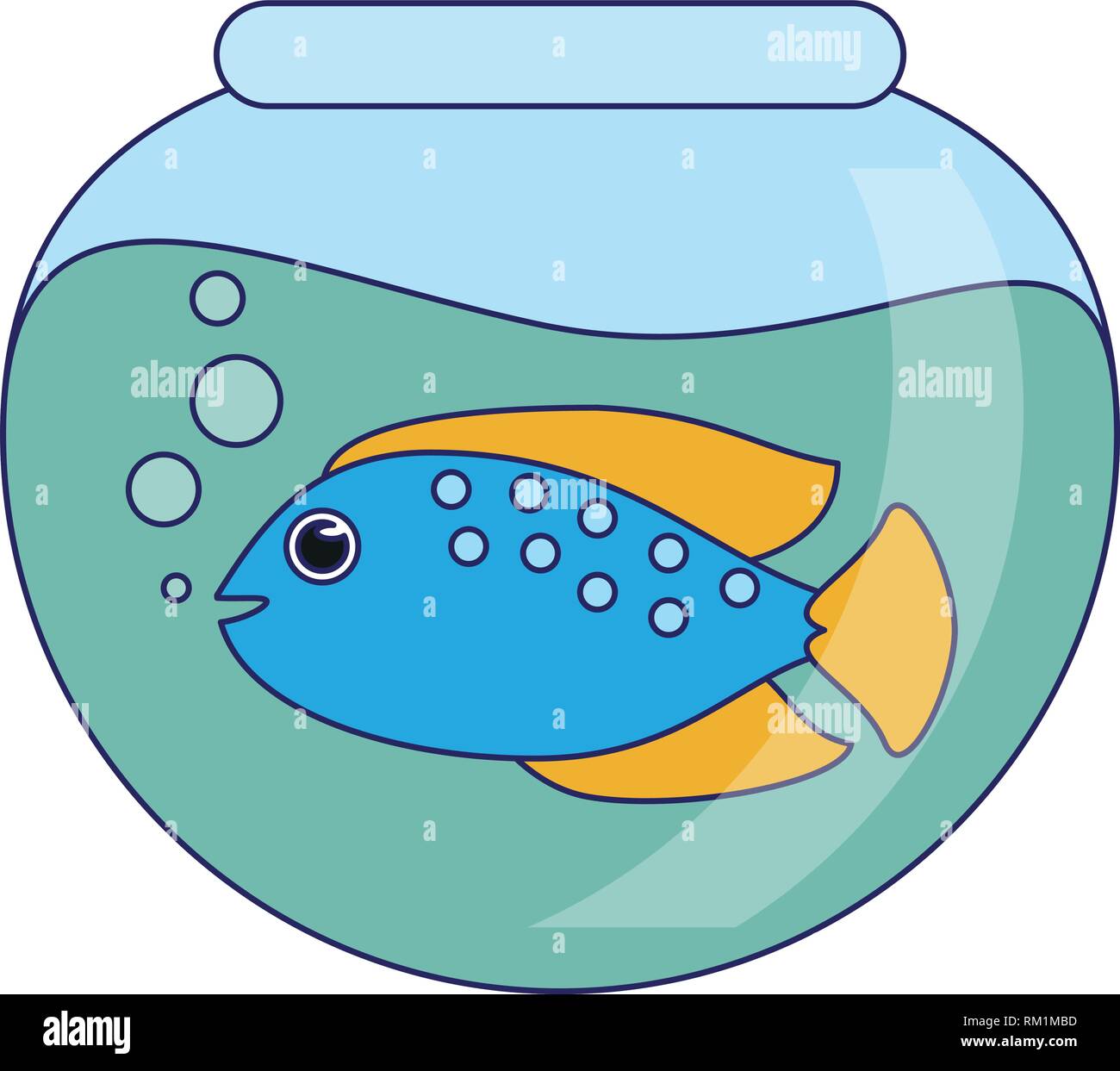 Fish in crystal bowl Stock Vector Image & Art - Alamy