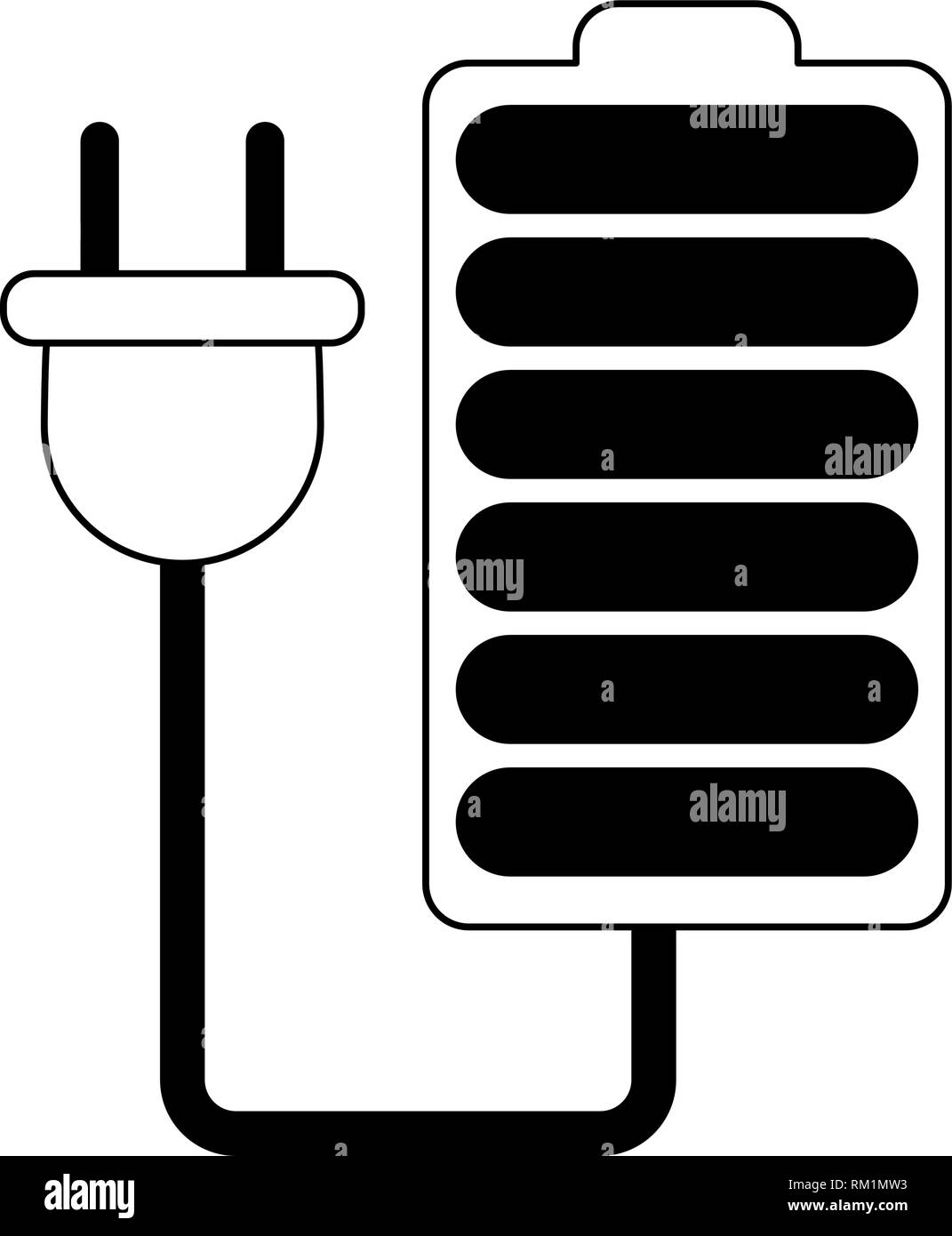 Plug and battery symbol in black and white Stock Vector Image & Art - Alamy