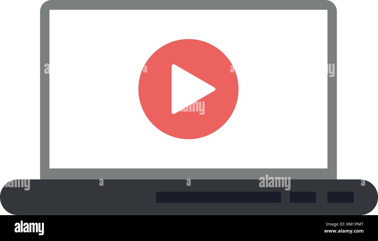 laptop with video player on screen Stock Vector Image & Art - Alamy