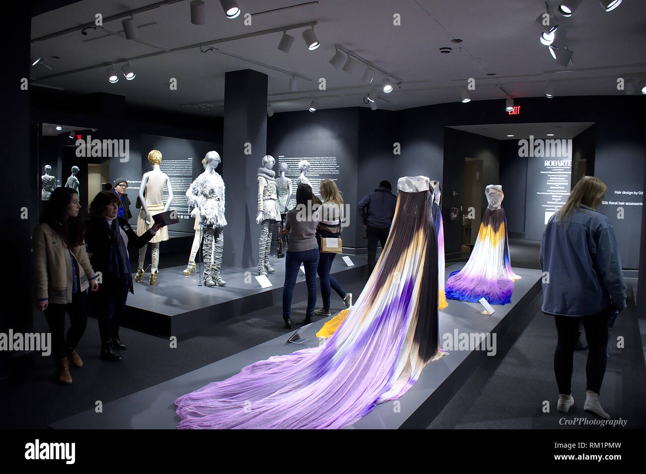 Visitors looking at Art exhibits a the National Museum of Women in Art ...