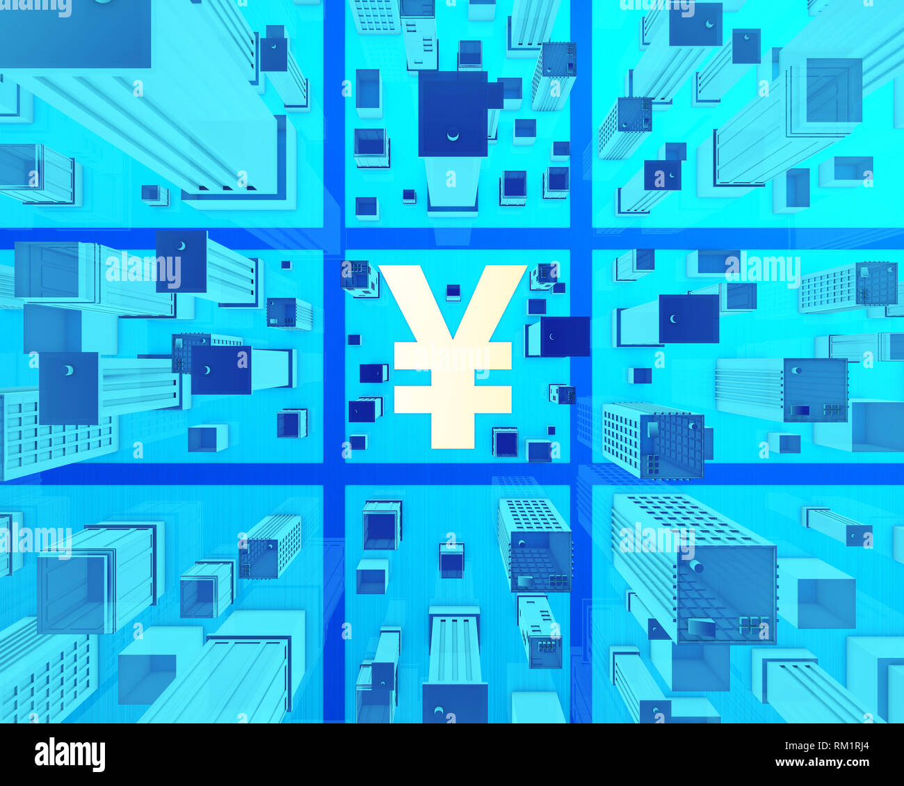 Urban architecture and RMB currency, economic and career success Stock ...