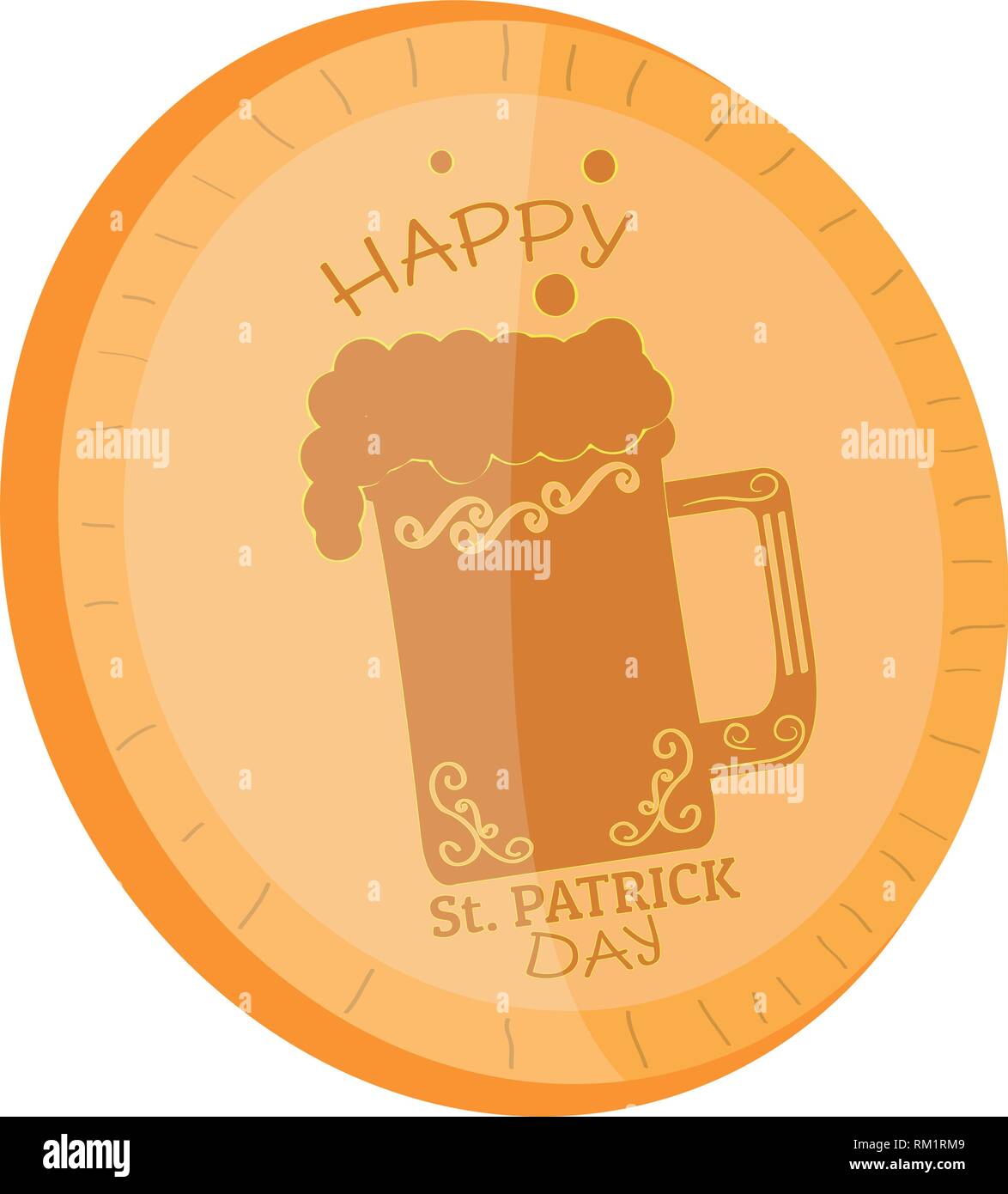 Golden coin with a beer icon Stock Vector Image & Art - Alamy