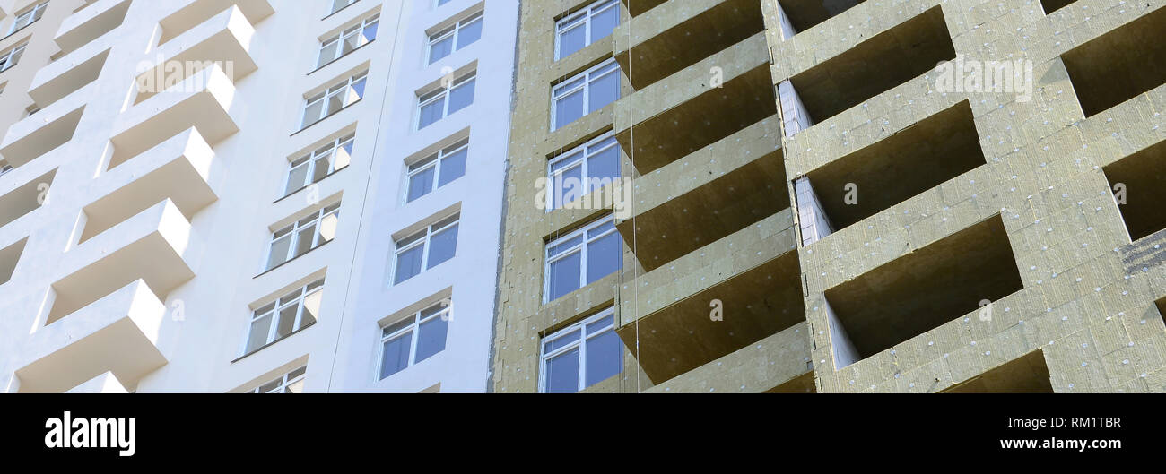 New city residential multi store apartement high building house facade ...