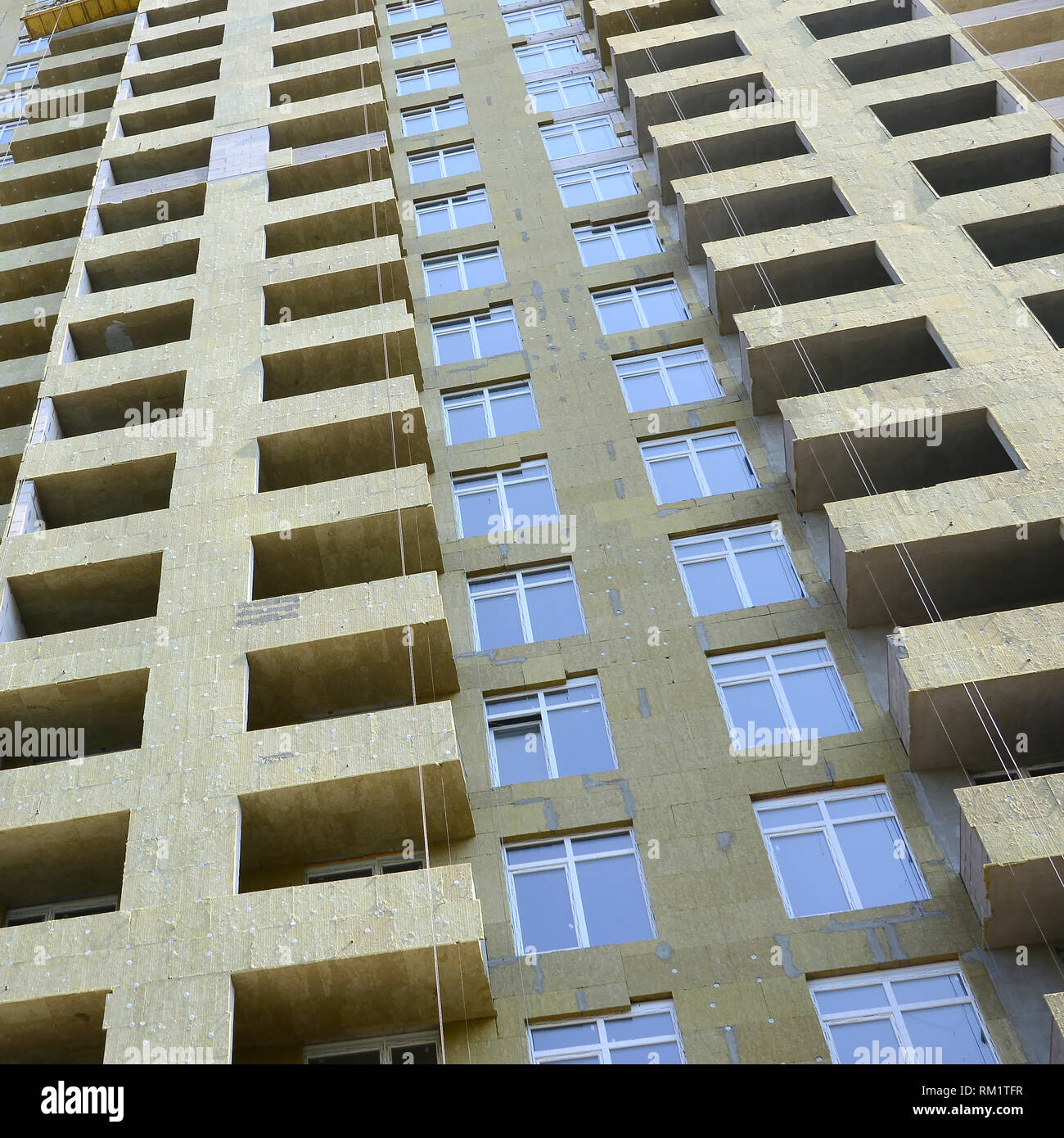 New city residential multi store apartement high building house facade ...