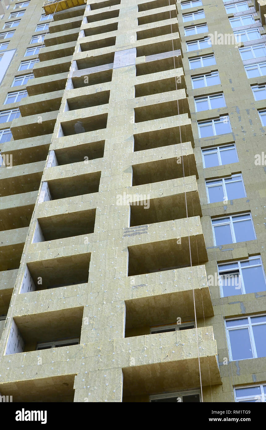 New city residential multi store apartement high building house facade ...