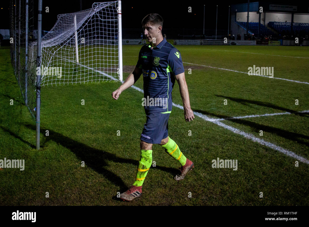 Penybont midfielder Cullen Kinsella in action against Haverfordwest ...