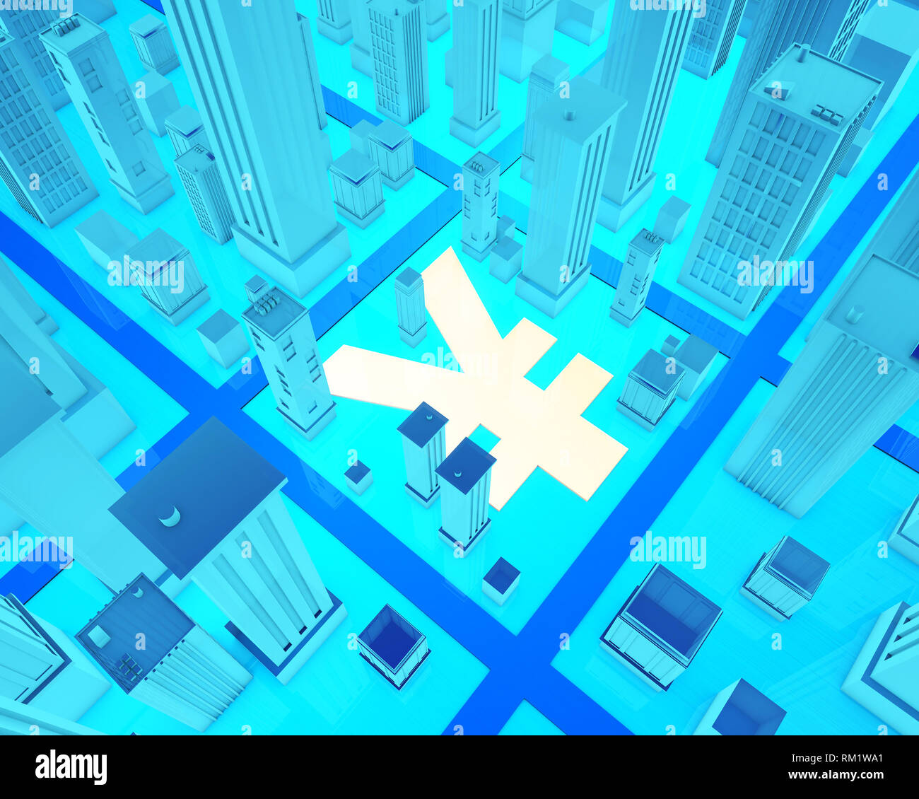 Urban architecture and RMB currency, economic and career success Stock ...