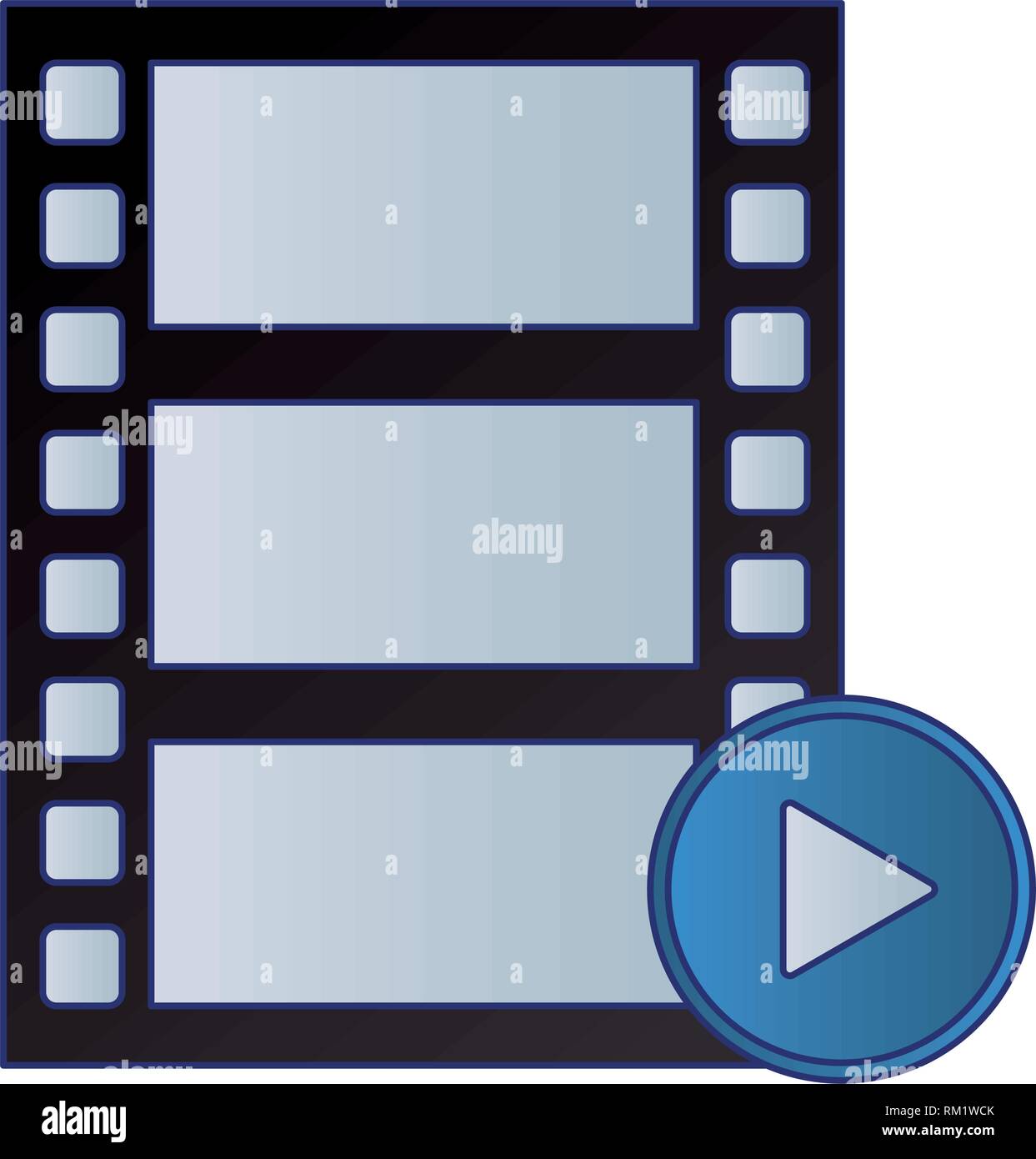 video player reel and button symbol Stock Vector Image & Art - Alamy