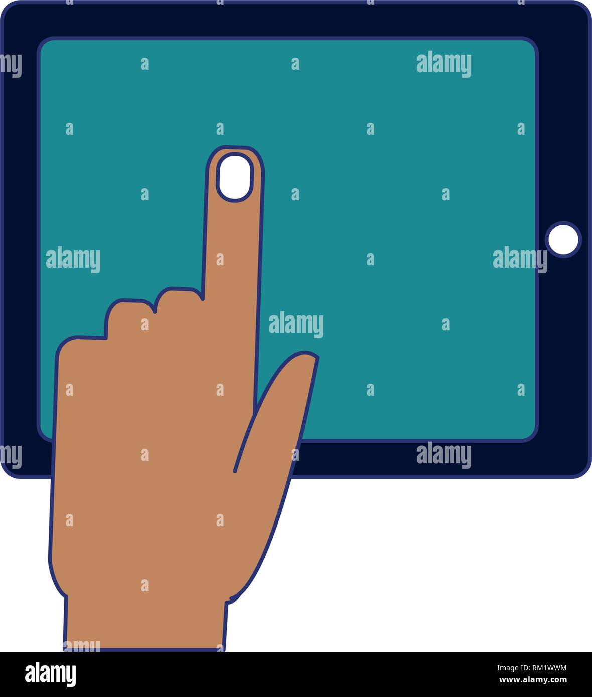 finger touching tablet Stock Vector Image & Art - Alamy