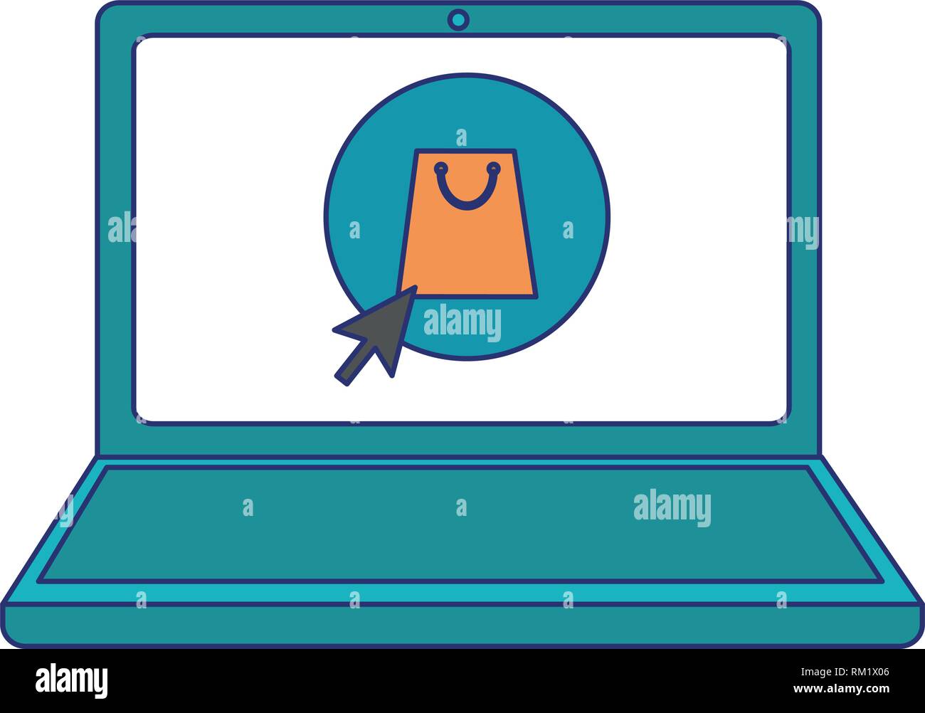 Clicking shopping online Stock Vector Images - Alamy