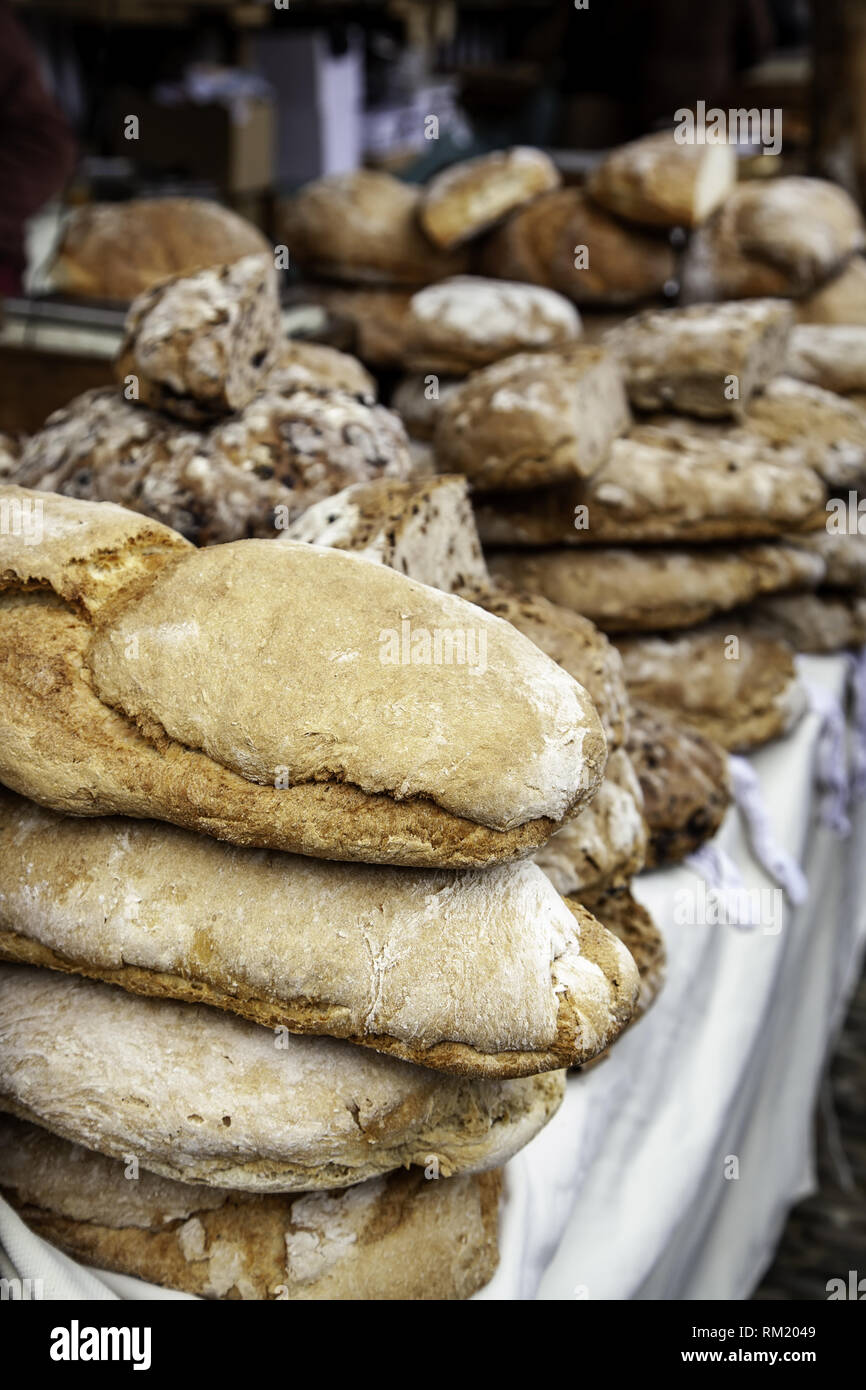 Traditional artisan bread, daily food detail Stock Photo - Alamy