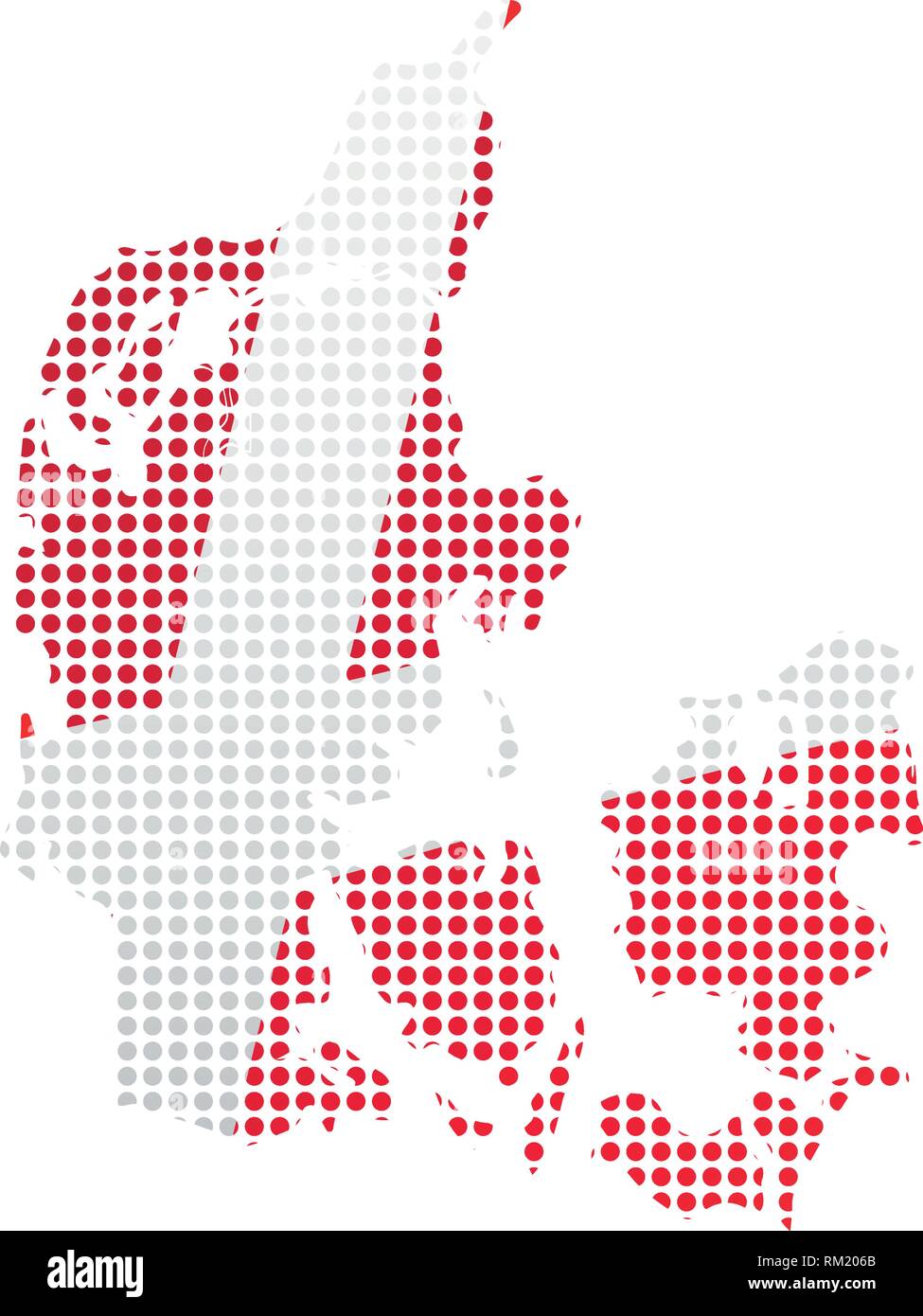 Map of Denmark with flag Stock Vector Image & Art - Alamy