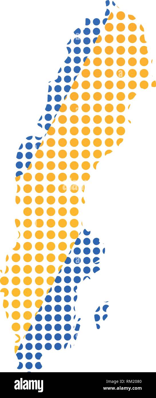 Map of Sweden with flag Stock Vector Image & Art - Alamy