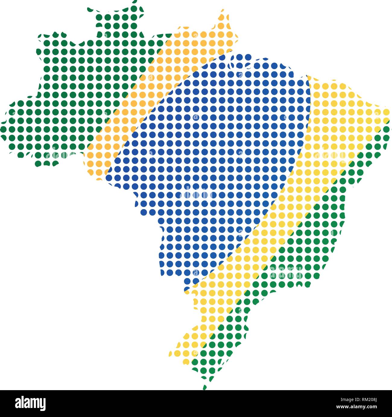 Map of Brazil with flag Stock Vector Image & Art - Alamy