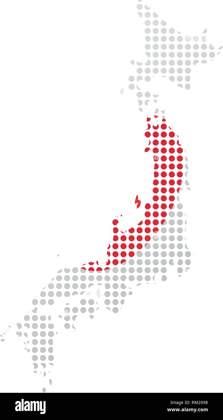 Map of Japan with flag Stock Vector Image & Art - Alamy