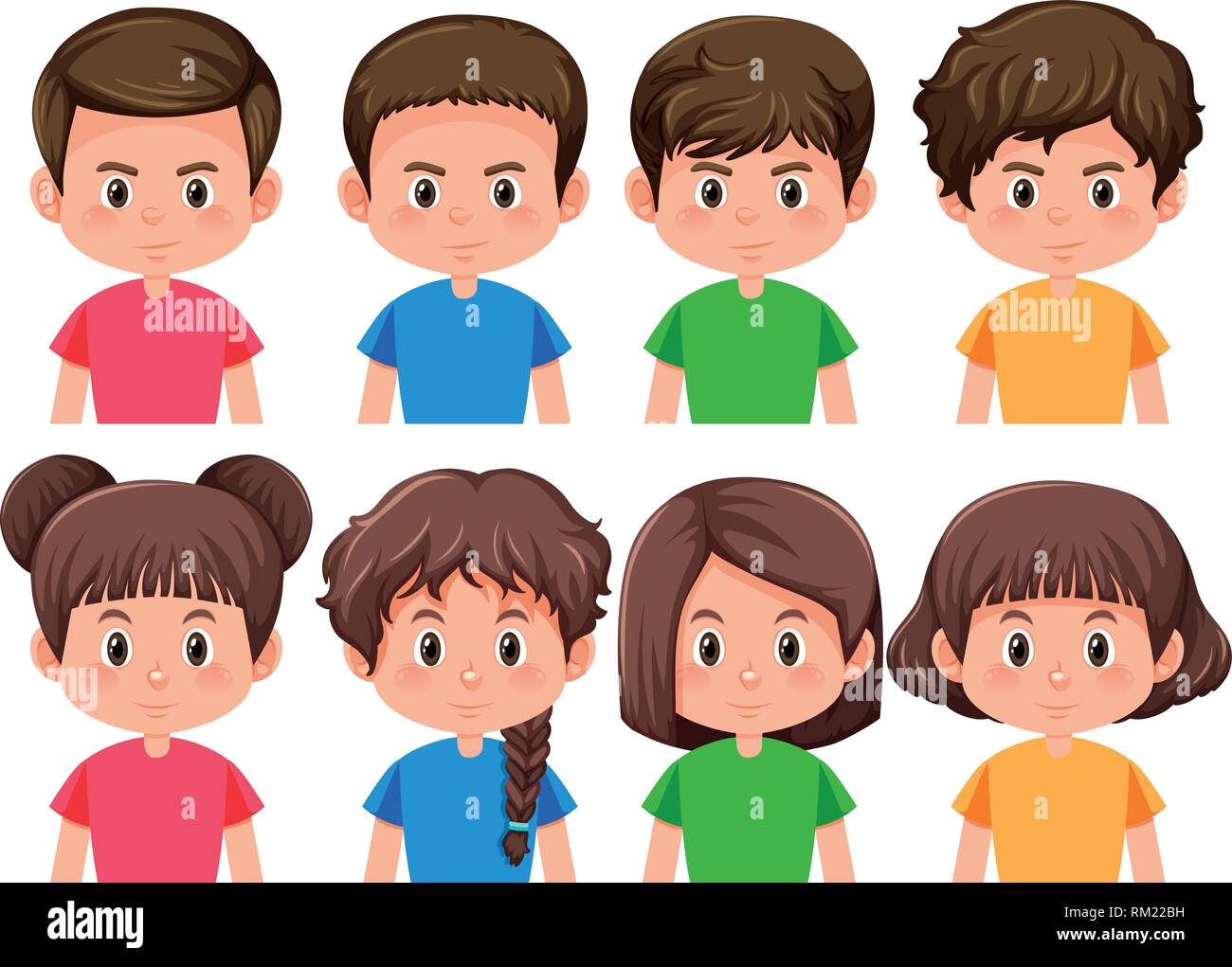 Set of boys and girls illustration Stock Vector Image & Art - Alamy