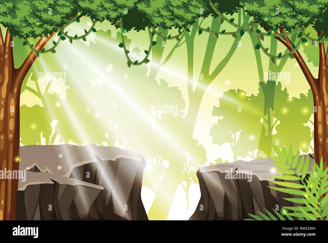 A tropical rainforest background illustration Stock Vector Image & Art ...