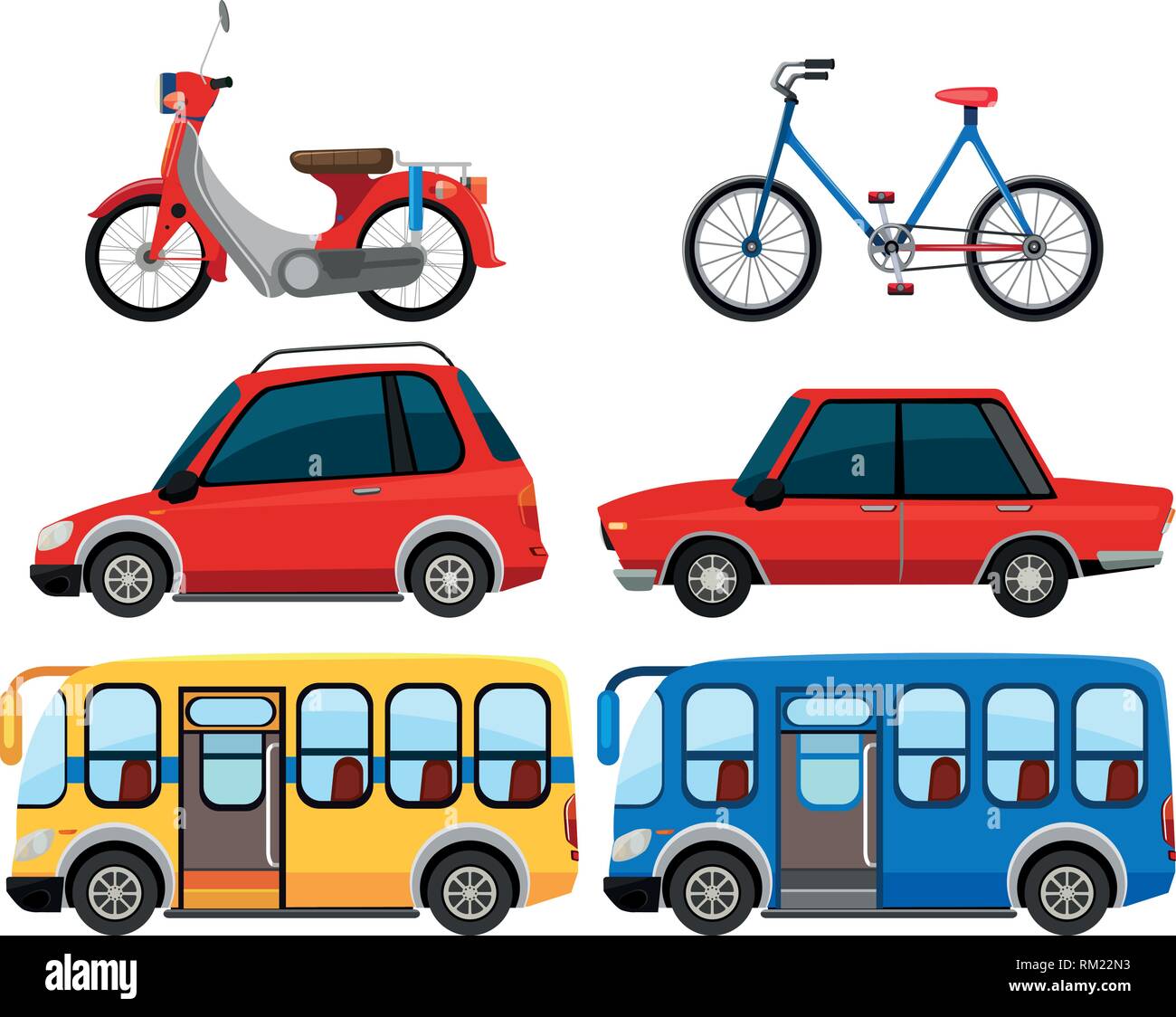 Set of different vehicle illustration Stock Vector Image & Art - Alamy
