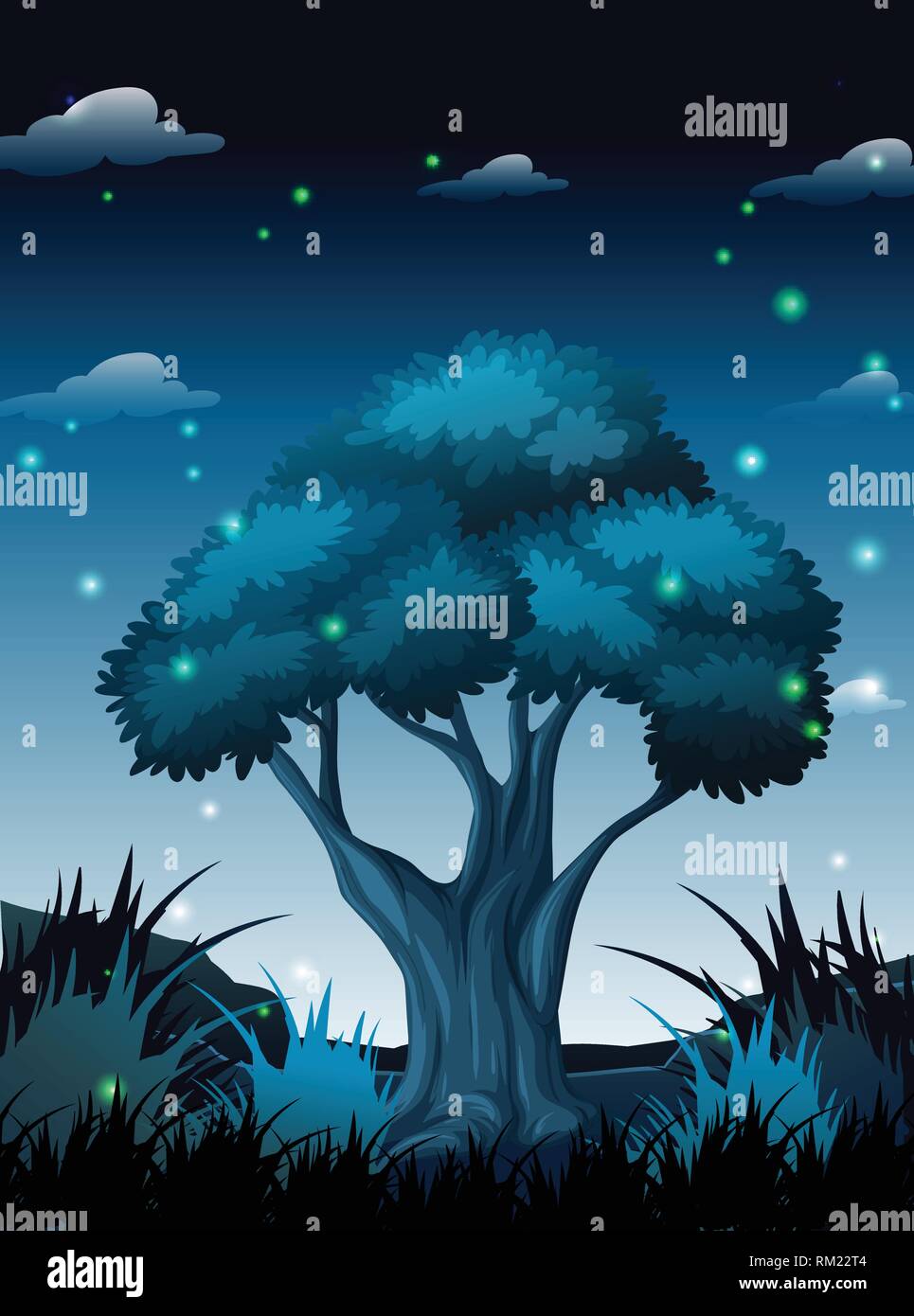 Dark forest night Stock Vector Images - Alamy