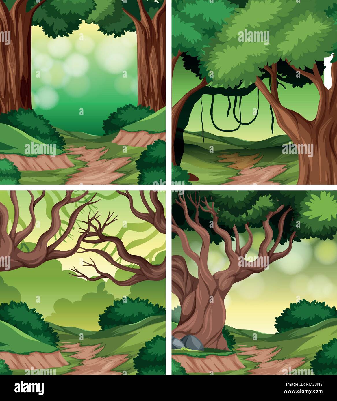 Set of rainforest background illustration Stock Vector Image & Art - Alamy