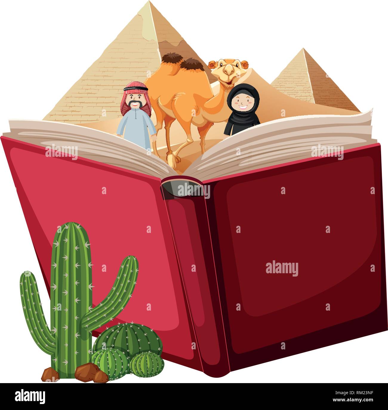 Open book desert theme illustration Stock Vector Image & Art - Alamy